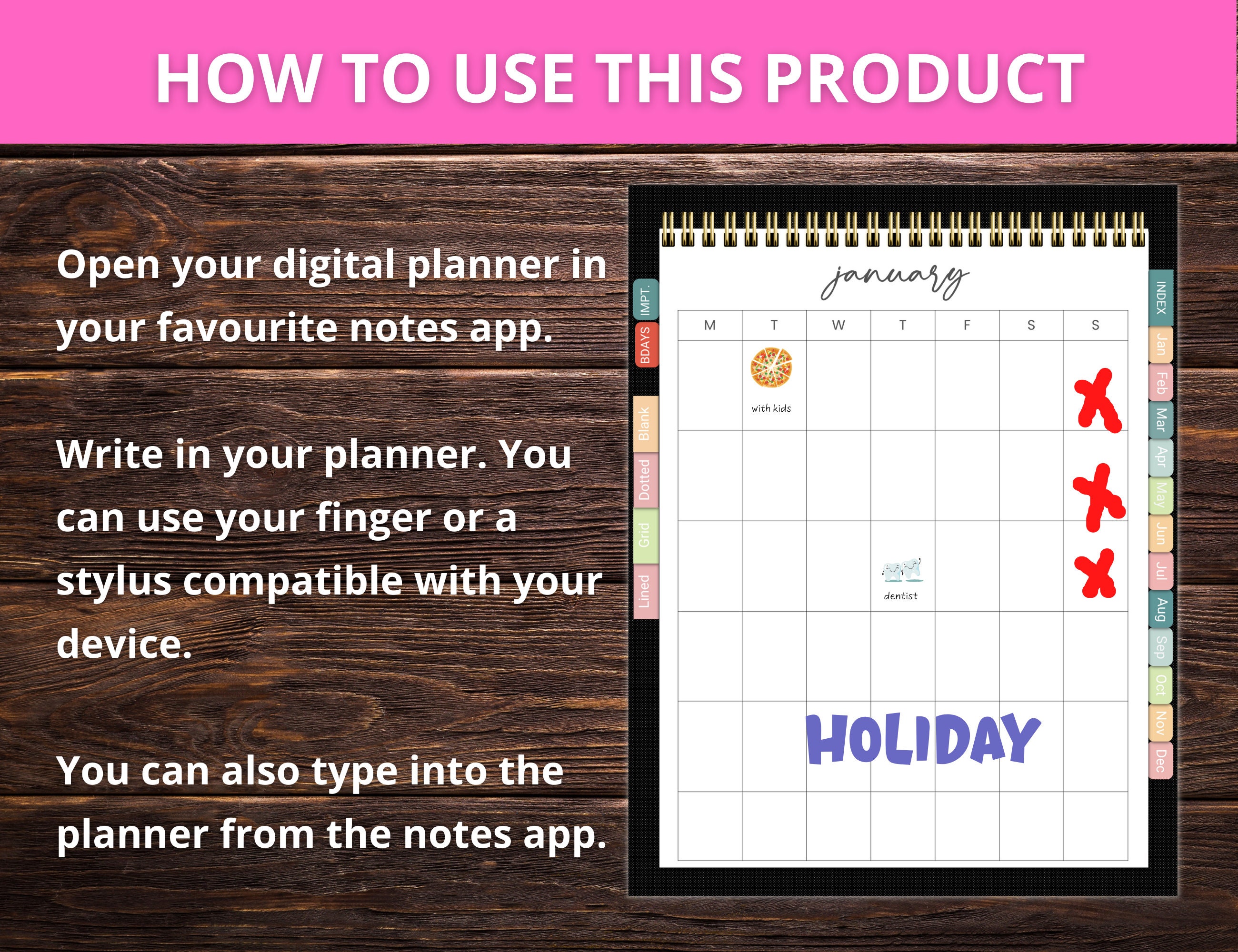 Undated Digital Planner for Goodnotes, Digital Planner Ipad, Digital ...