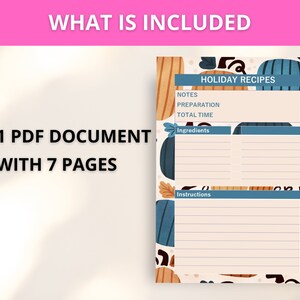 Autumn Recipe Card, Recipe Card Printable, Recipe Card Template, Recipe ...