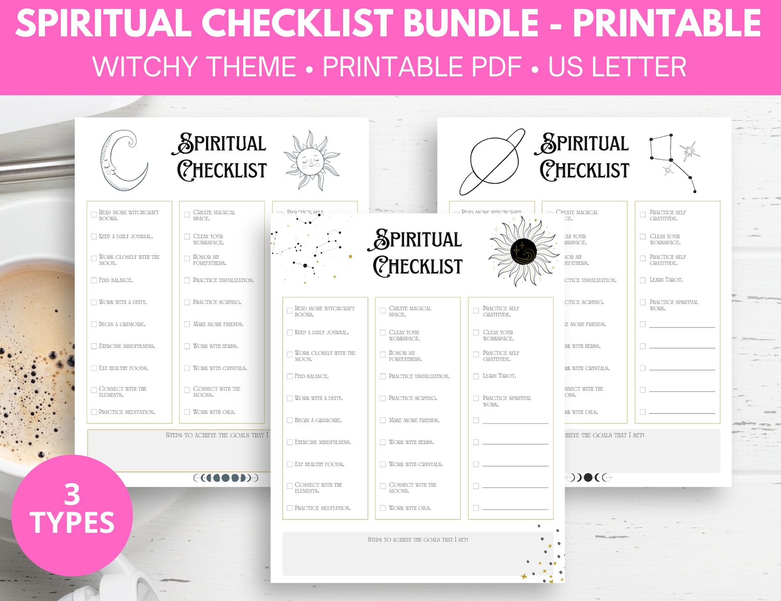 Spiritual Checklist, Spiritual Planner, Witch Printable, Spiritual ...