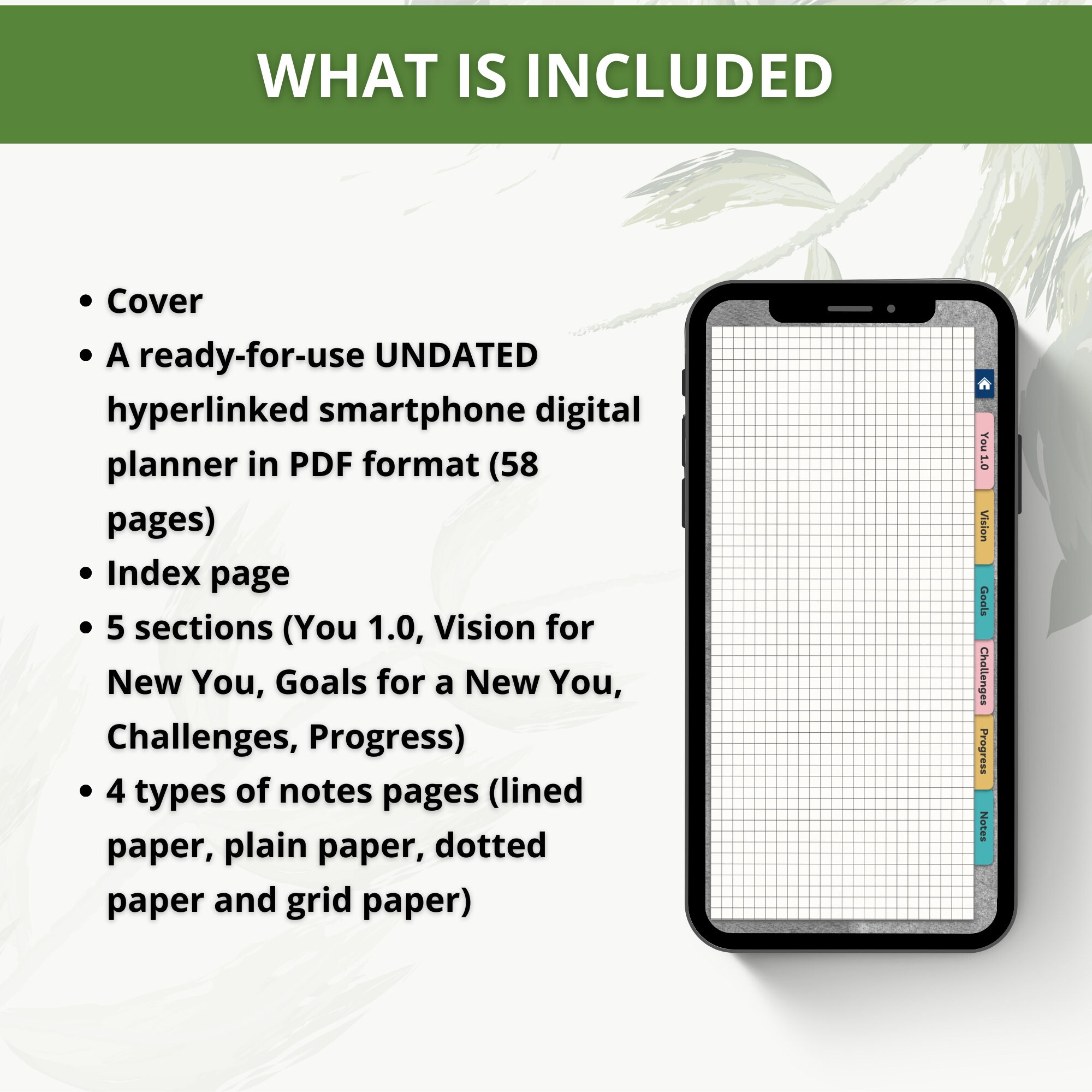 Life Planner Undated, Personal Growth Digital Planner, Digital Planner ...