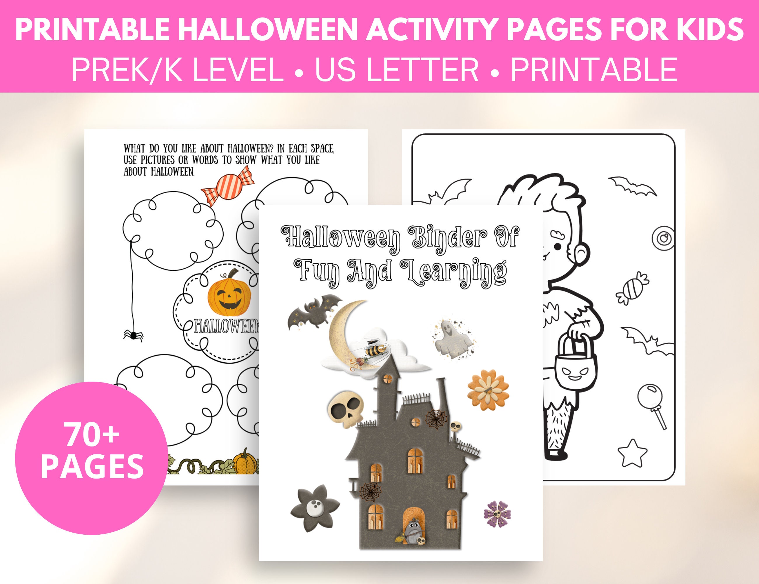 Printable Halloween Activity Pages for Kids, Halloween Activity Sheets ...