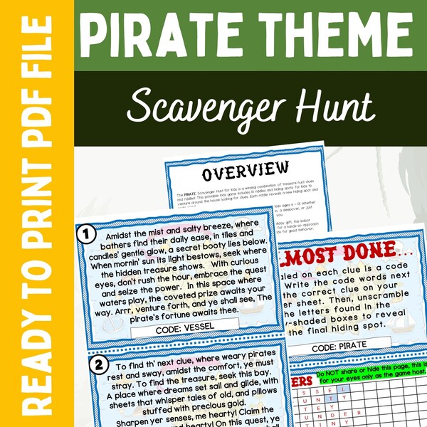Indoor Pirate Treasure Hunt - Etsy