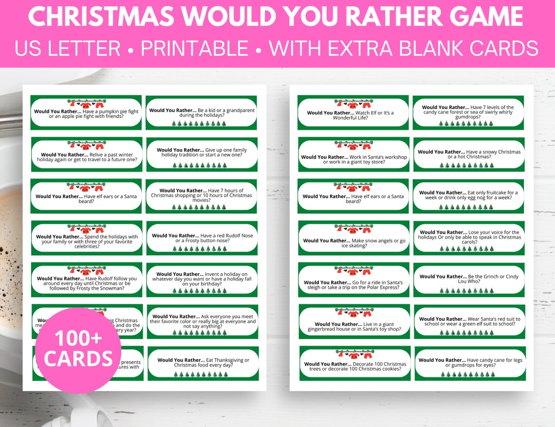 Christmas Would You Rather Game, Would You Rather Adult, Would You ...