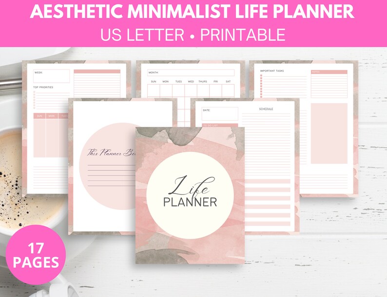 Life Planner Printable, Minimalist Life Planner, Undated Life Planner ...