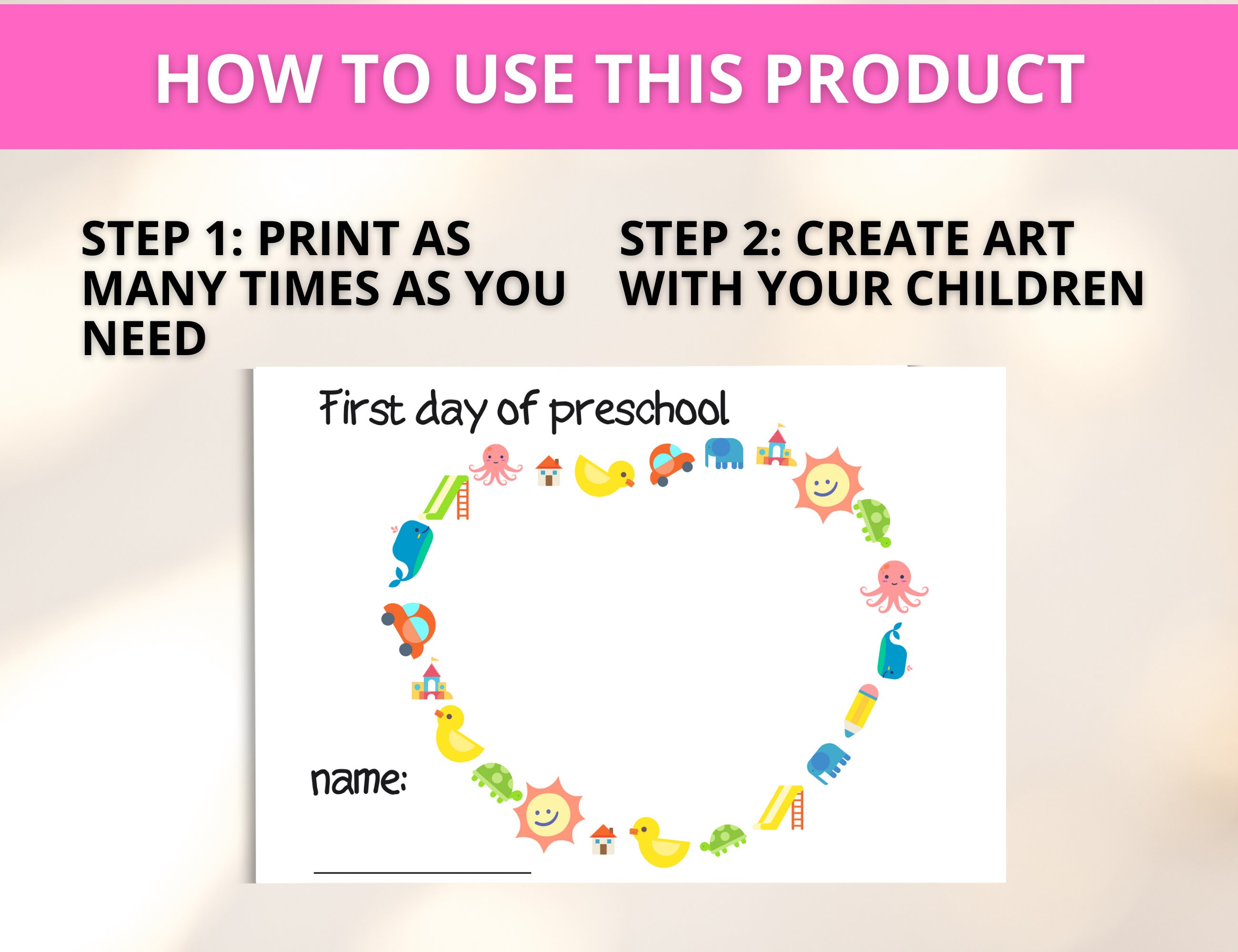 First Day of Preschool Handprint, First Day of Daycare, Hand Print ...