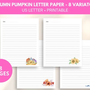 Autumn Letter Paper, Printable Letter Paper, Floral Stationery Paper ...