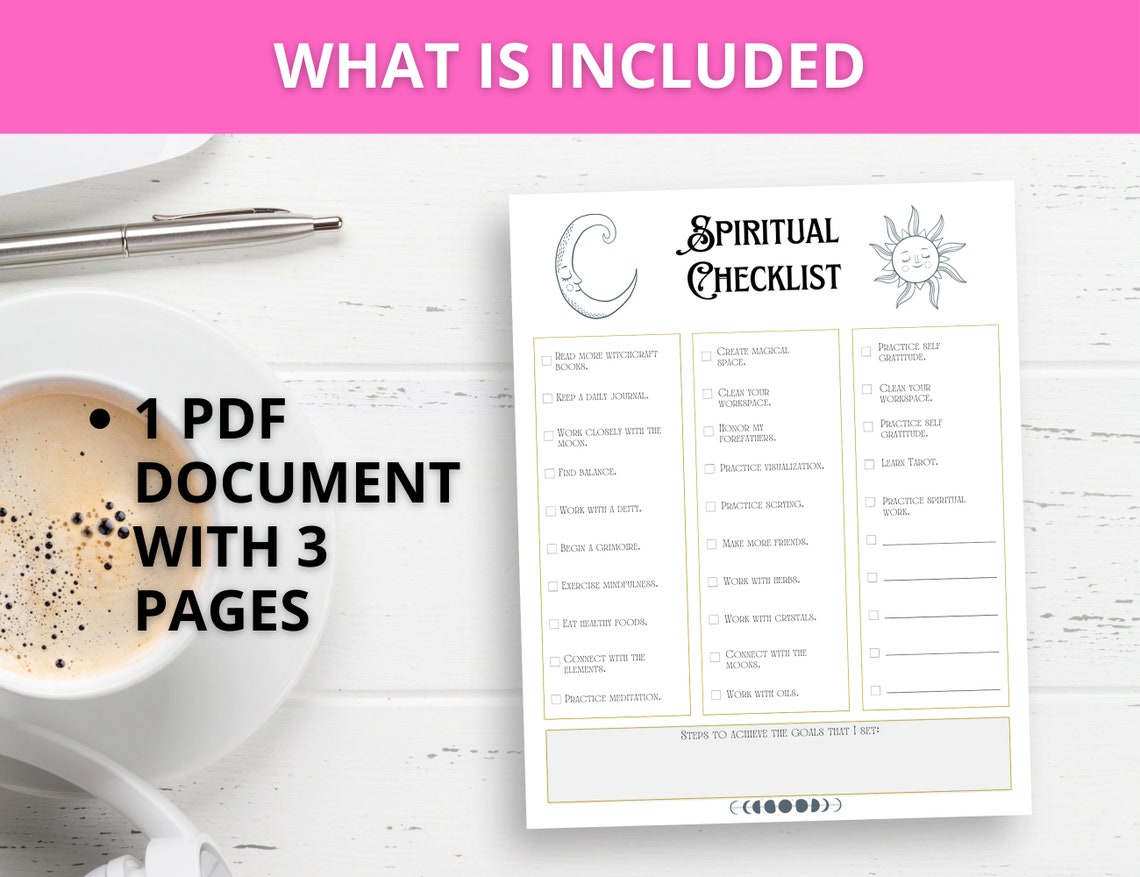 Spiritual Checklist, Spiritual Planner, Witch Printable, Spiritual ...