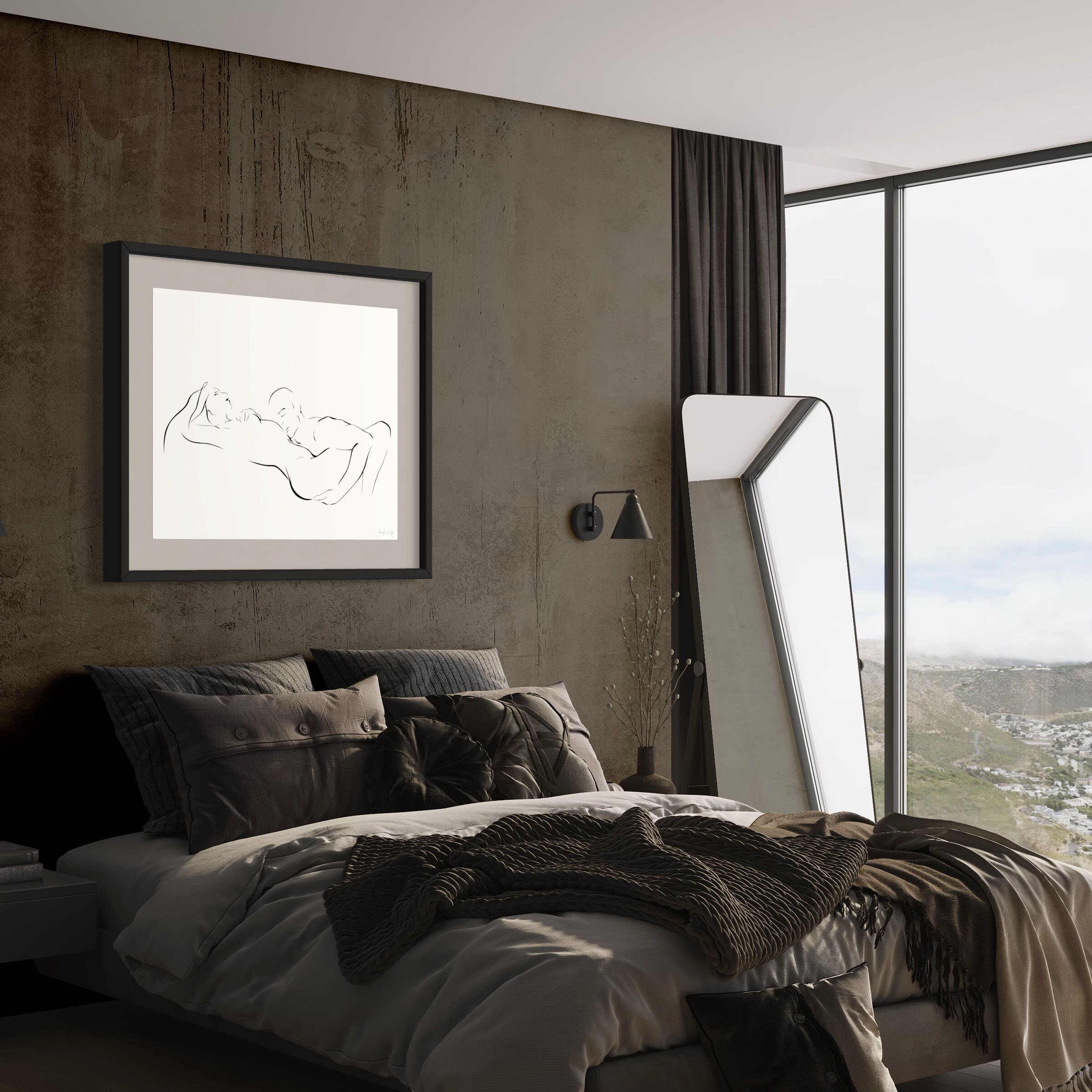 Sunday Morning | Sensual Intimate Couple Lovers Minimalist Abstract ...