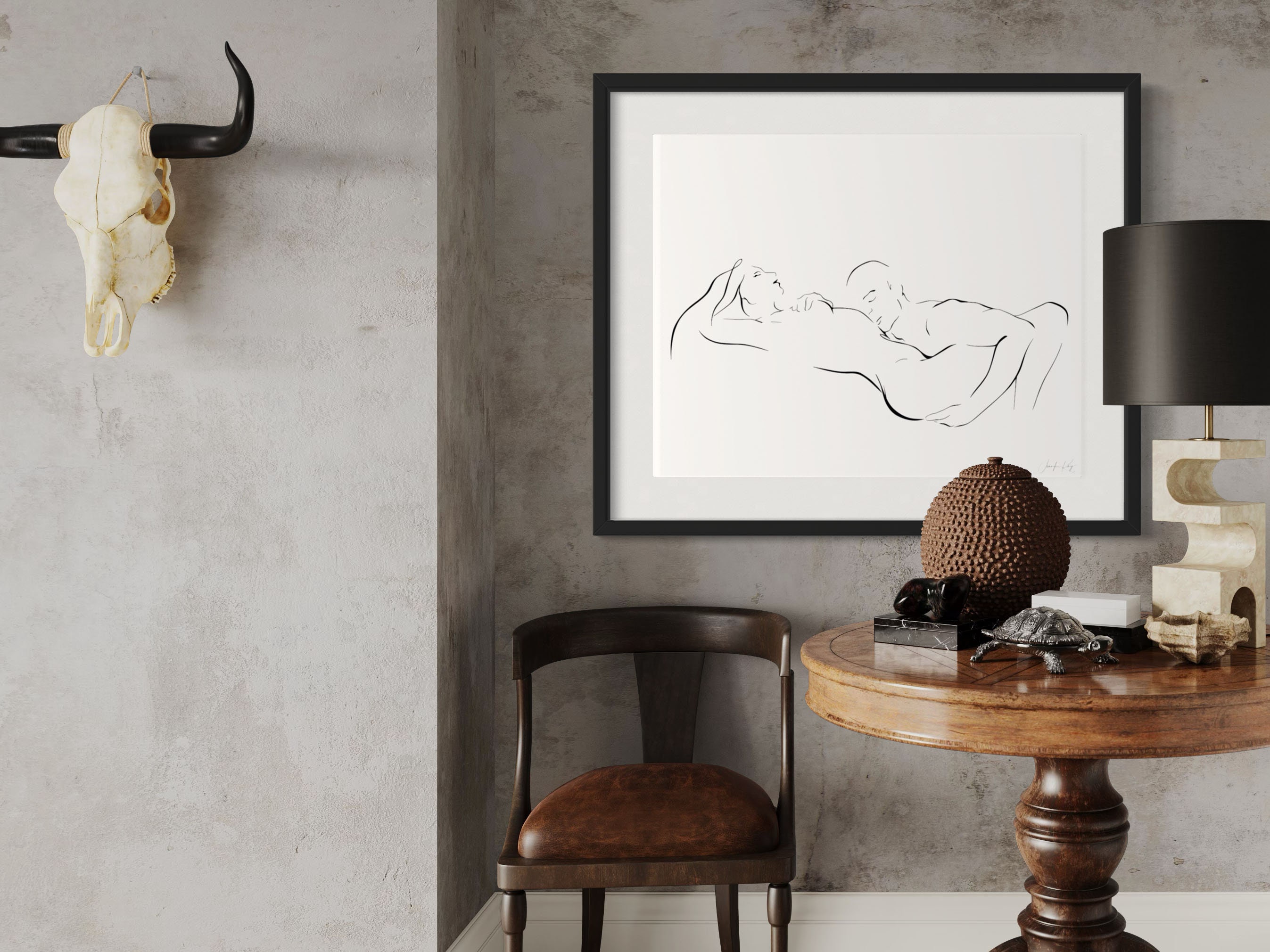Sunday Morning | Sensual Intimate Couple Lovers Minimalist Abstract ...