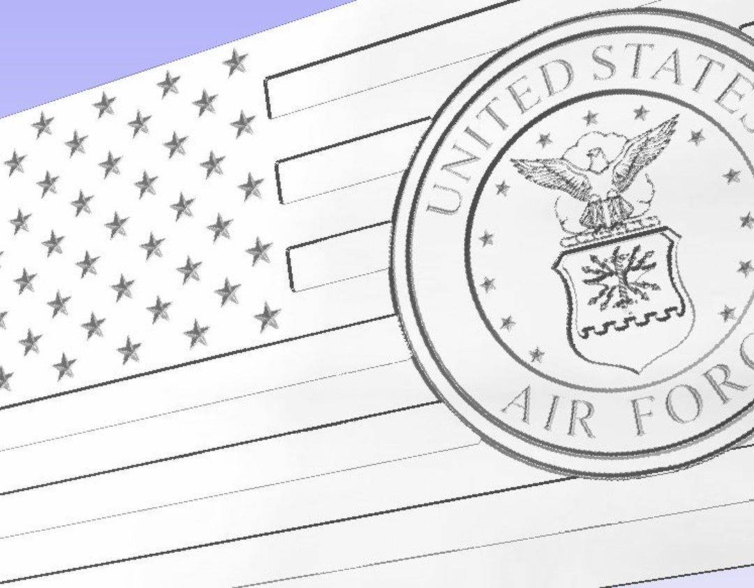 Air Force Seal Flag .svg, .dxf, Aspire, and Vectric Files - Etsy