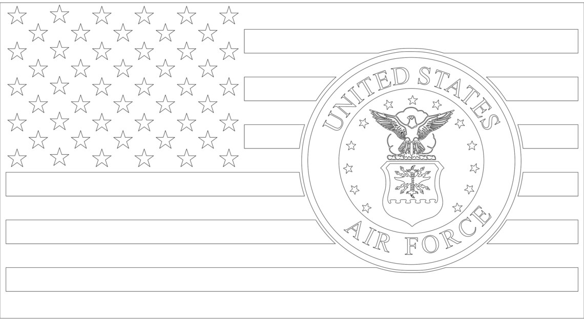 Air Force Seal Flag .svg, .dxf, Aspire, and Vectric Files - Etsy