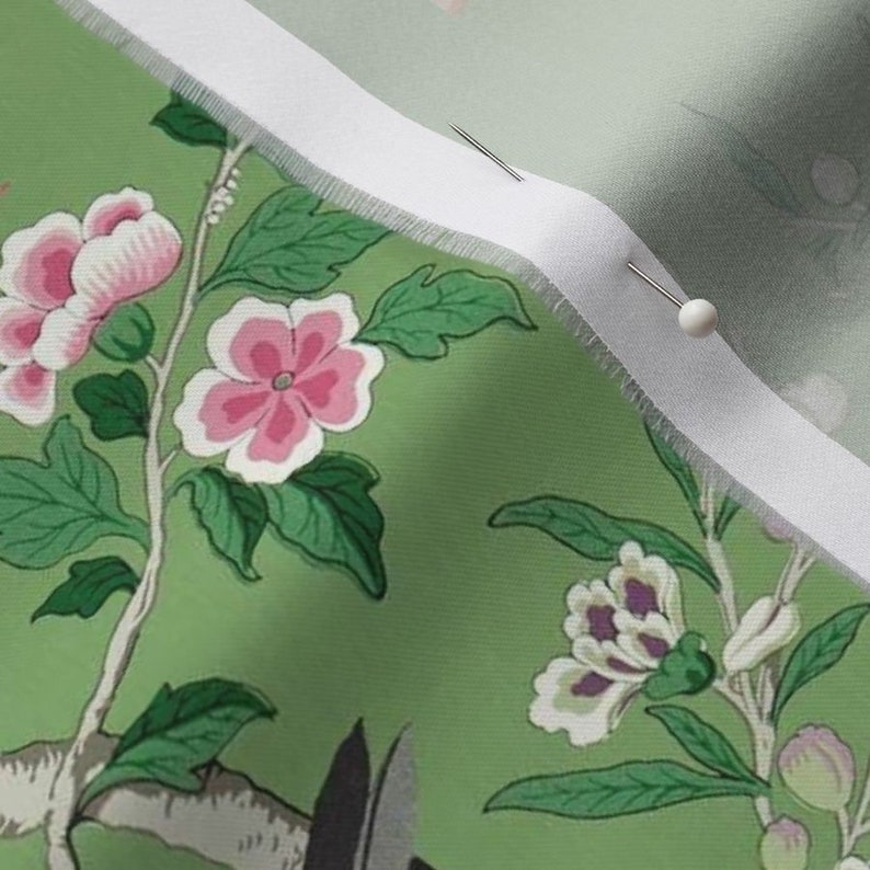 Chinoiserie Fabric Chinoiserie Printed Handmade Designer - Etsy