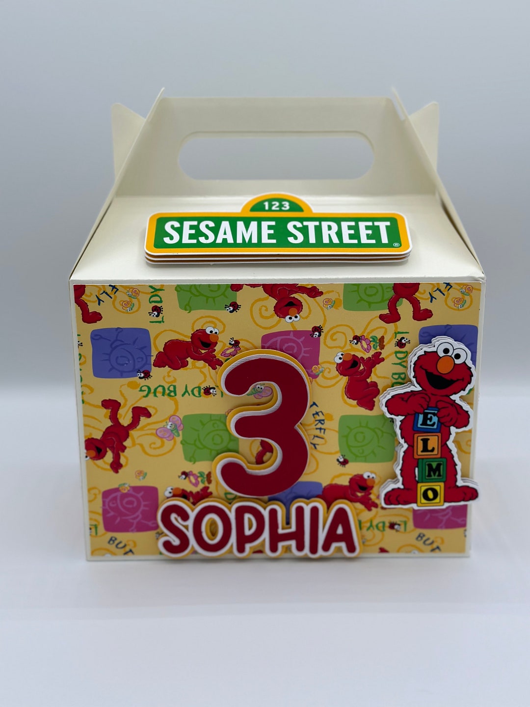 Elmo Gable Box, Elmo Party Box, Elmo Party Favor, Gable Box, 3D Gable ...