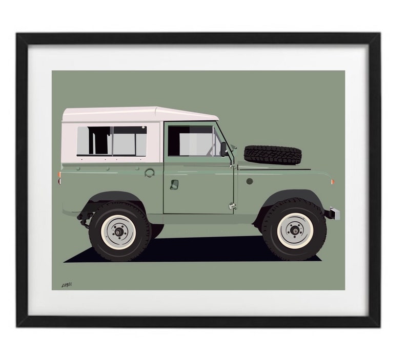 Hand Drawn Land Rover Defender Print - Etsy
