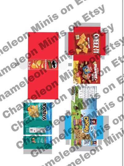 Printable 1:6 ALL Snacks Pack - Doll Toys - DIY Instant Download - Dolls - Mini / Miniature Toy ...