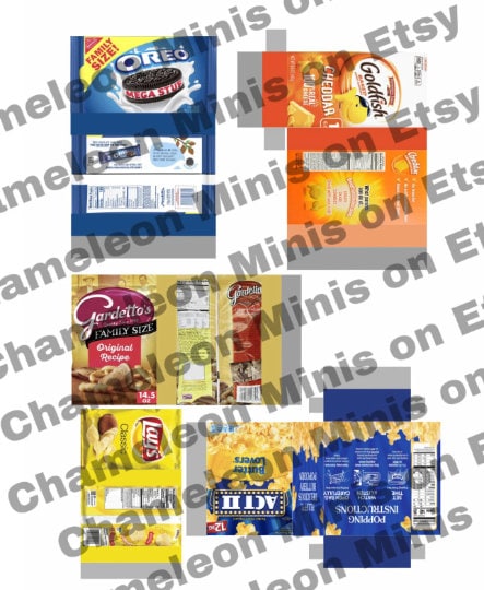 Printable 1:6 ALL Snacks Pack - Doll Toys - DIY Instant Download - Dolls - Mini / Miniature Toy ...