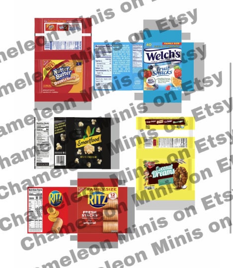 Printable 1:6 ALL Snacks Pack - Doll Toys - DIY Instant Download - Dolls - Mini / Miniature Toy ...