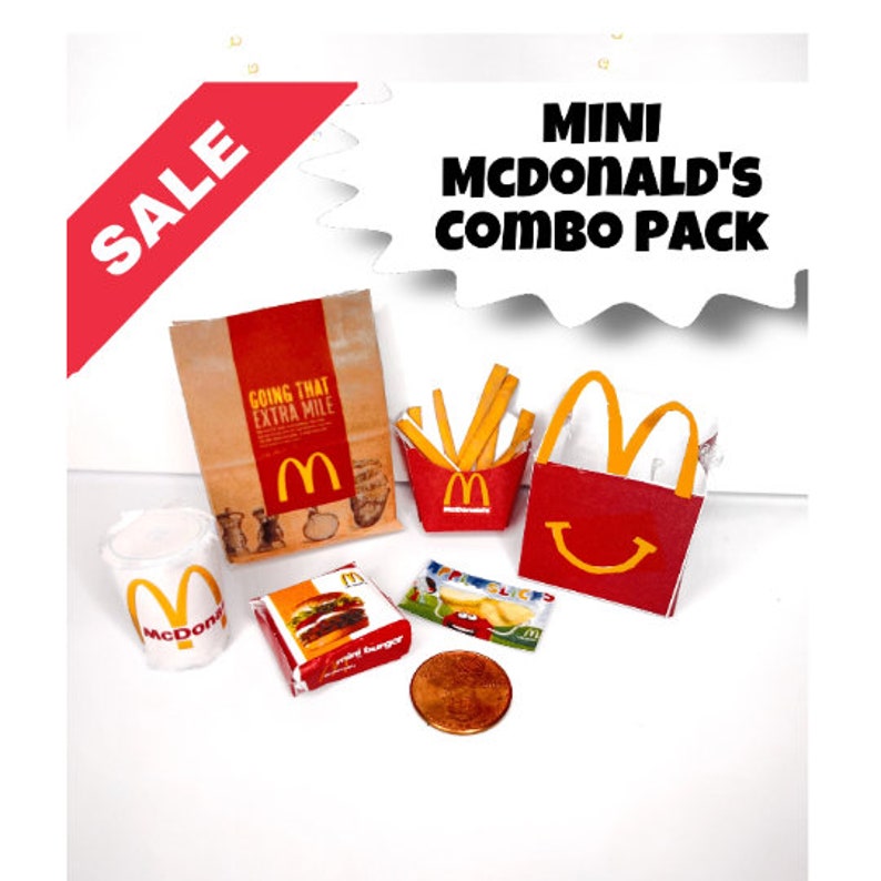 Printable 1:12 Mcdonalds Pack - Doll Toys - DIY Instant Download ...