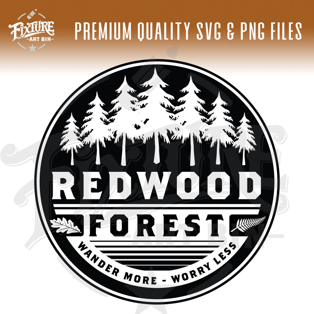 Redwood Forest SVG, Redwood Hiking SVG, Redwood Vector Clip Art ...