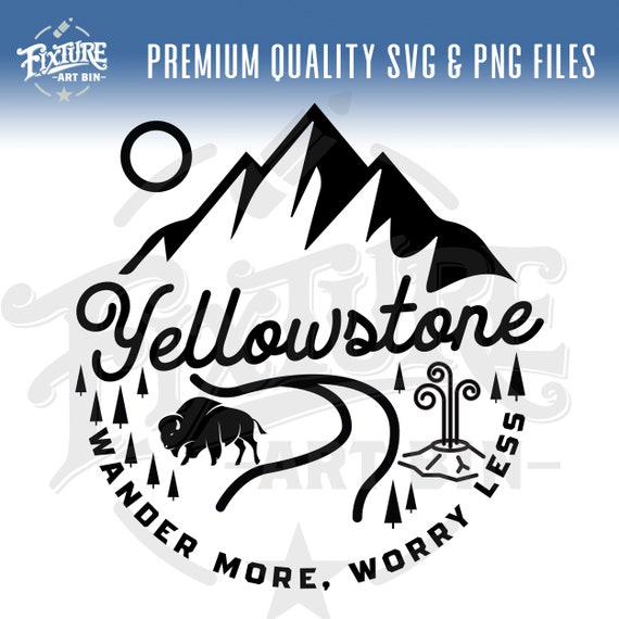 Yellowstone SVG Yellowstone Hiking SVG Mountain Vector Clip - Etsy