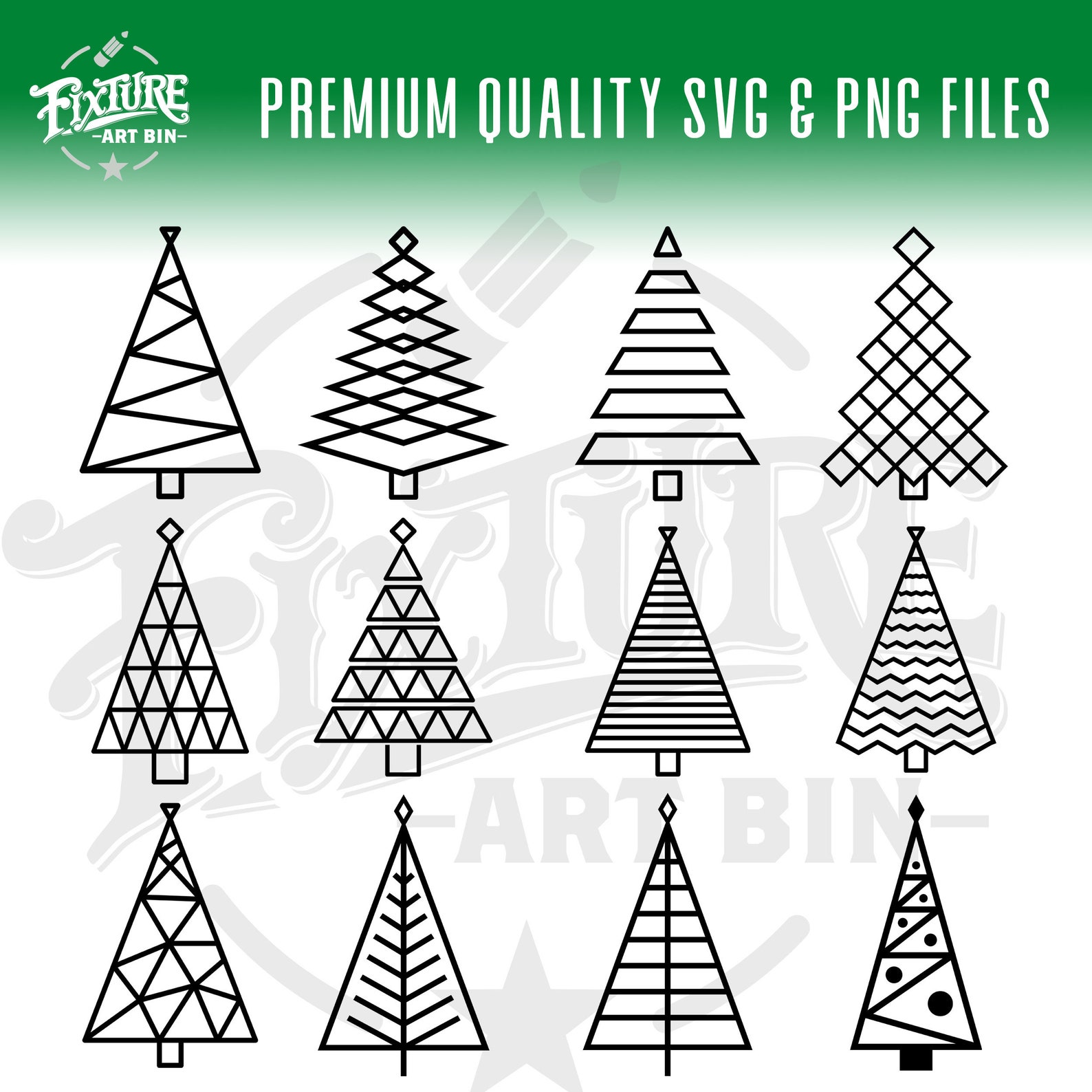 Modern Christmas Tree SVG Bundle Modern Christmas Tree SVG | Etsy
