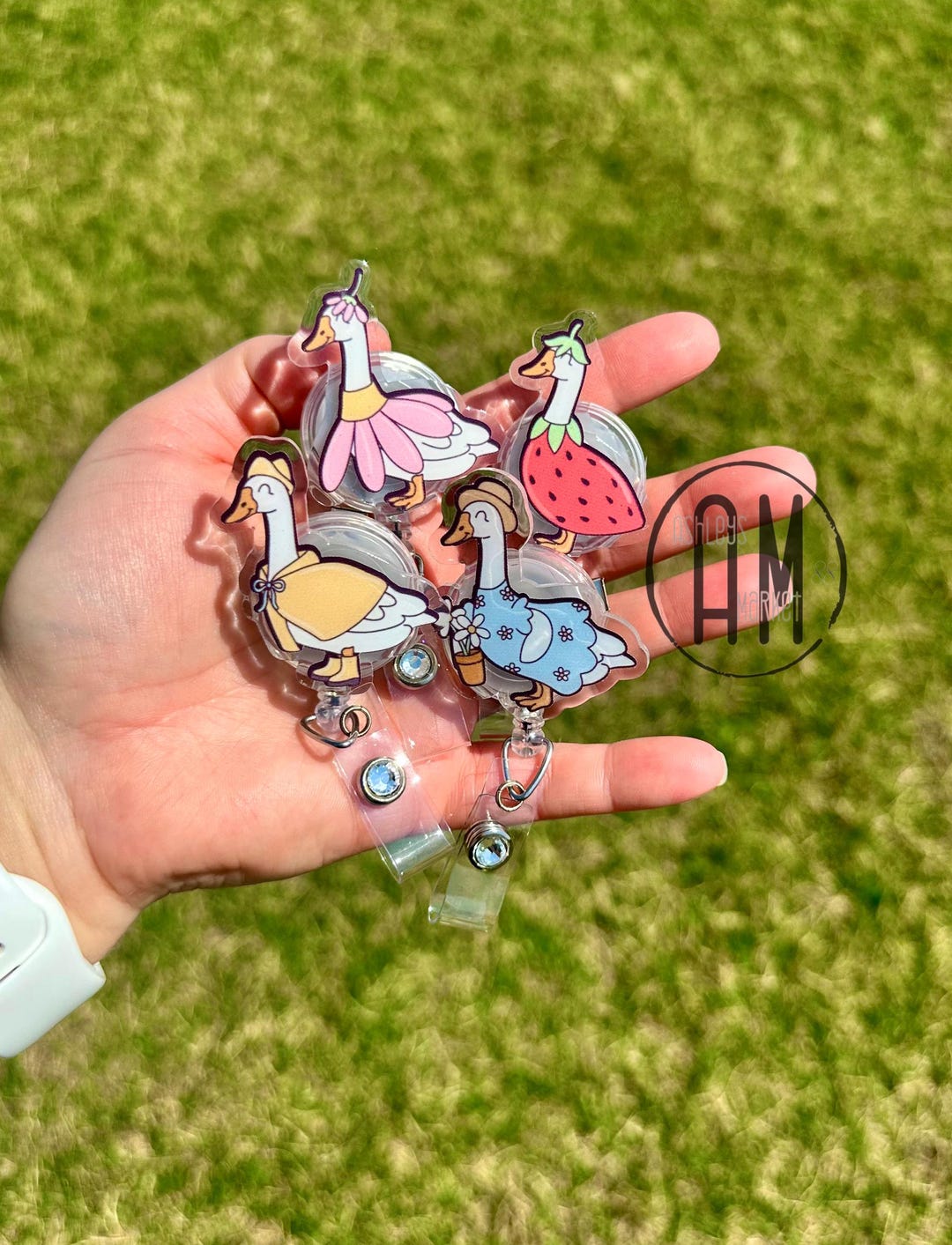 Spring Goose Badge Reel | Goose Badge Reel | Geese Badge | Nurse Badge ...