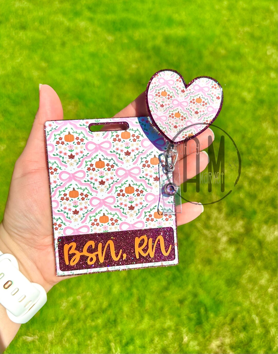 Coquette Fall Badge Buddy | Cutesy | Demur | Nurse Gift | Fall Pumpkin ...