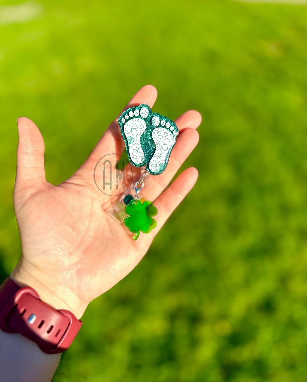 Baby Feet Badge Reel St Pattys Day | Labor and Delivery L & D | Four ...