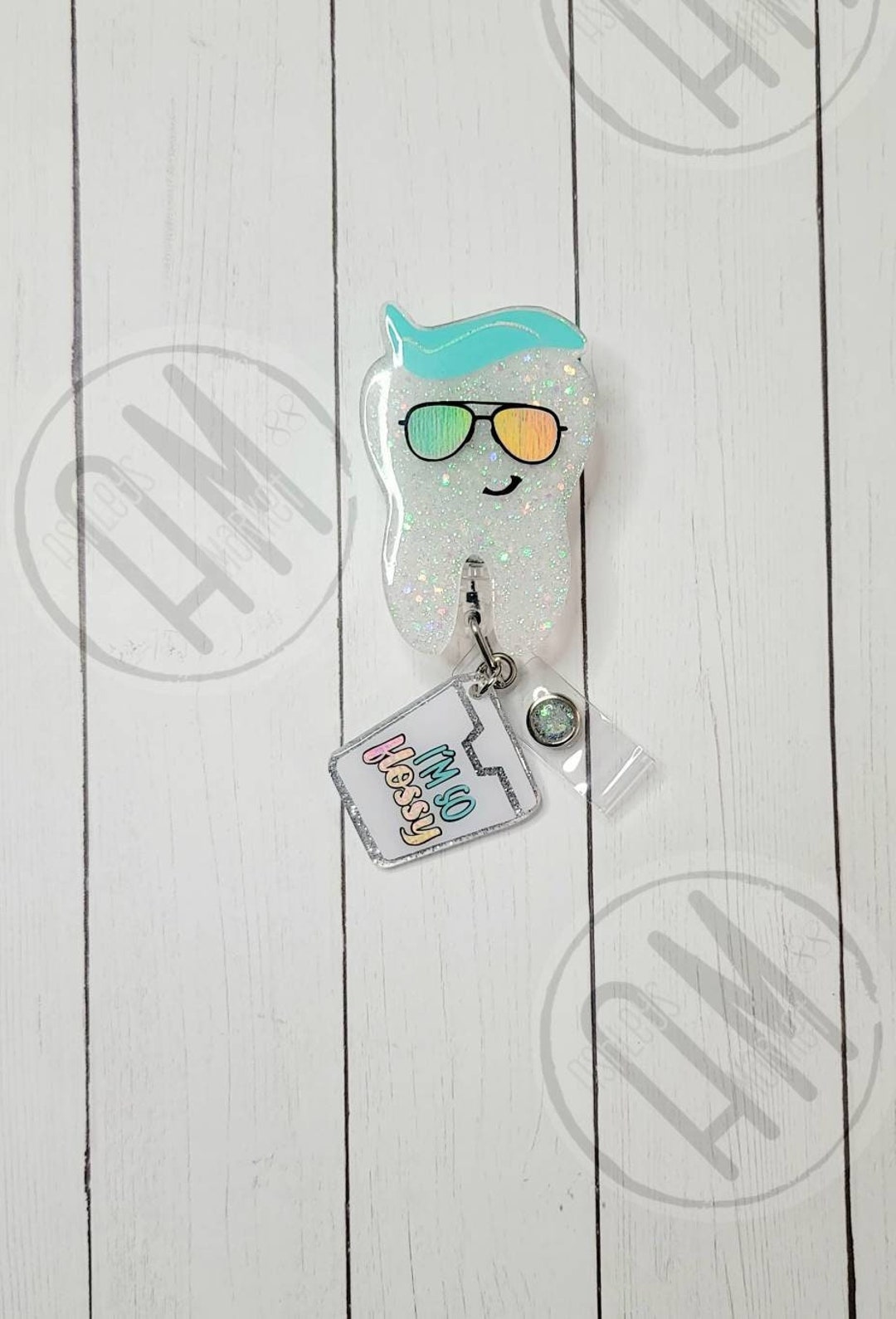 Dental Badge Reel With Tooth and Floss, Dental Assistant, Dentist ...