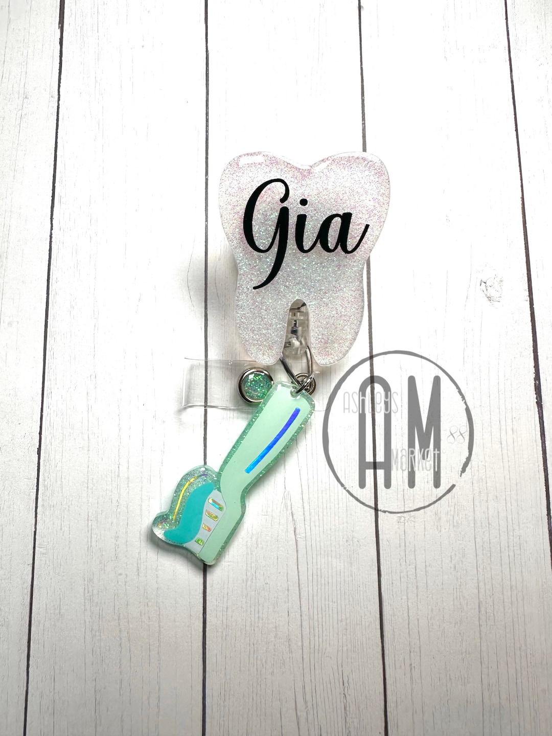 Personalized Tooth Badge Reel | Dh Ldh Rda Rdh Cda | Dental Assistant ...
