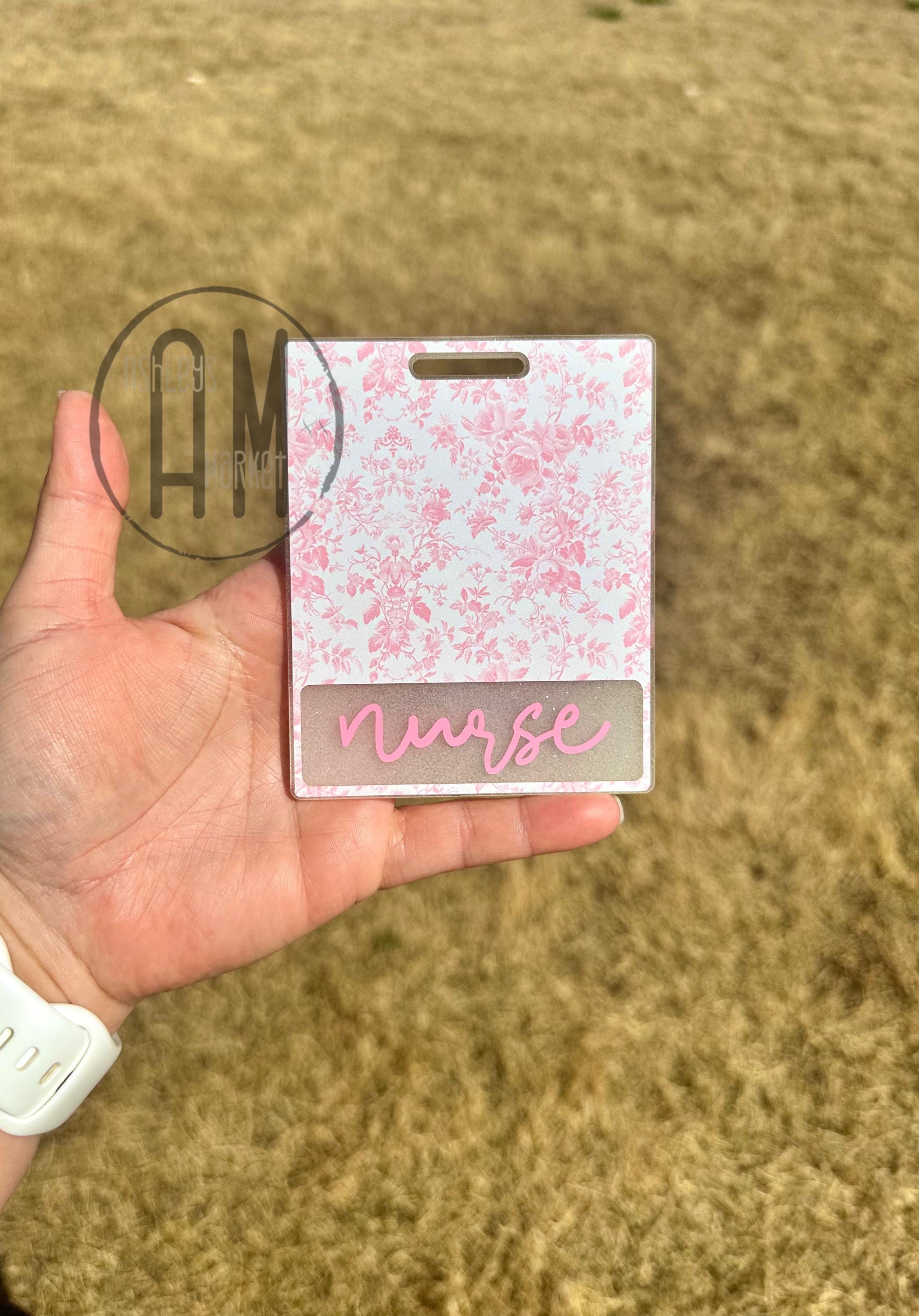 Coquette Toile Badge Buddy | Cutesy | Pink Bow | Demur | Nurse Gift ...