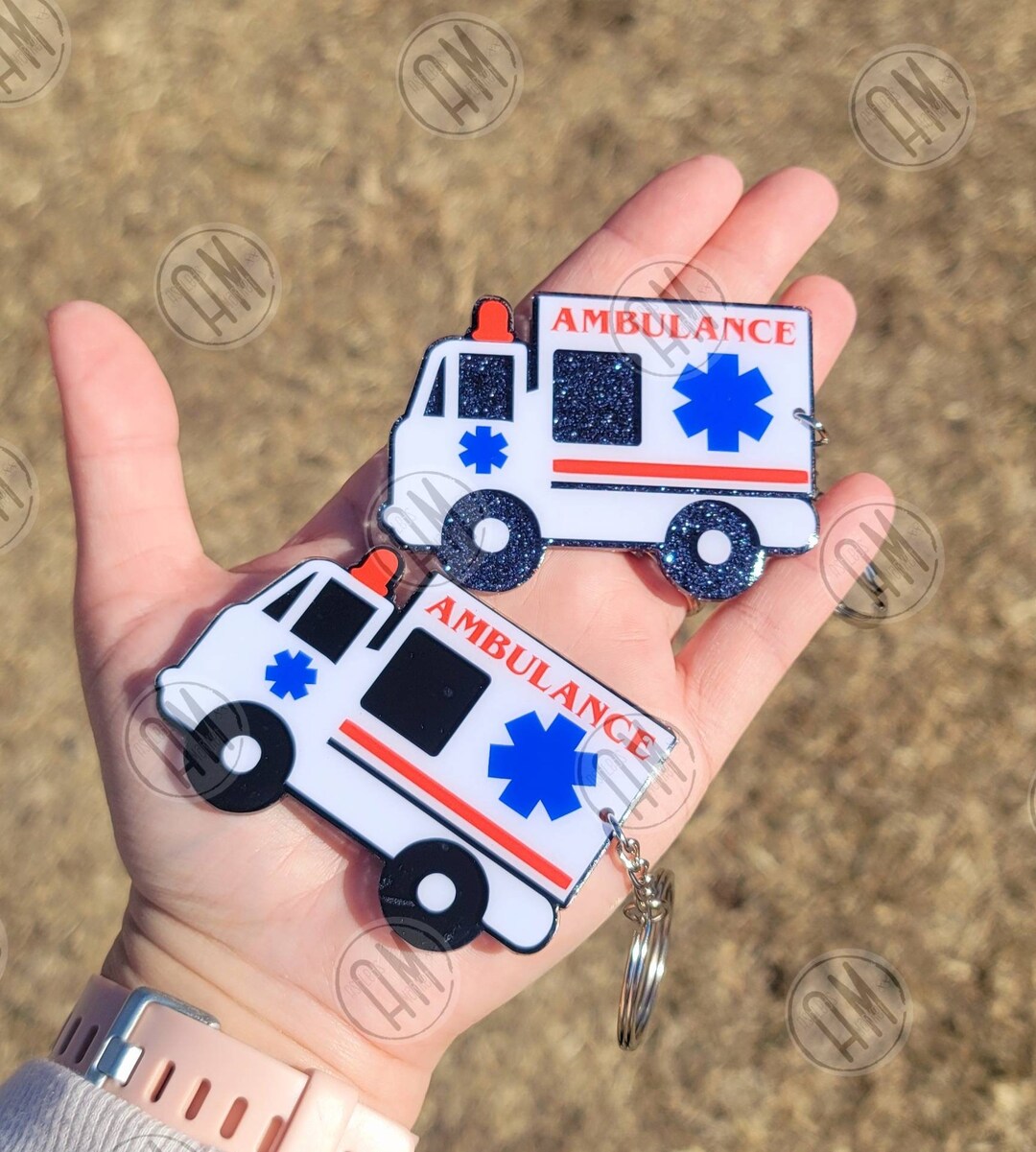 Ambulance EMT Paramedic Medical Acrylic Keychain, Doctor, Nurse, Gift ...