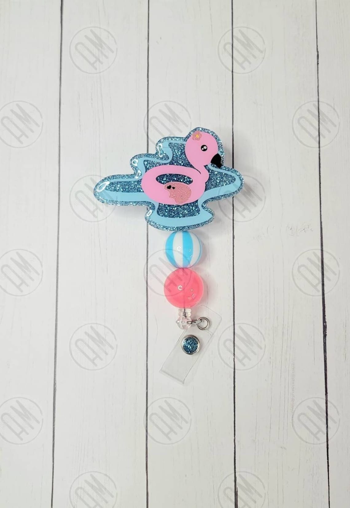 Flamingo Floaty in Pool Badge Reel Medical Staff Gift Idea - Etsy