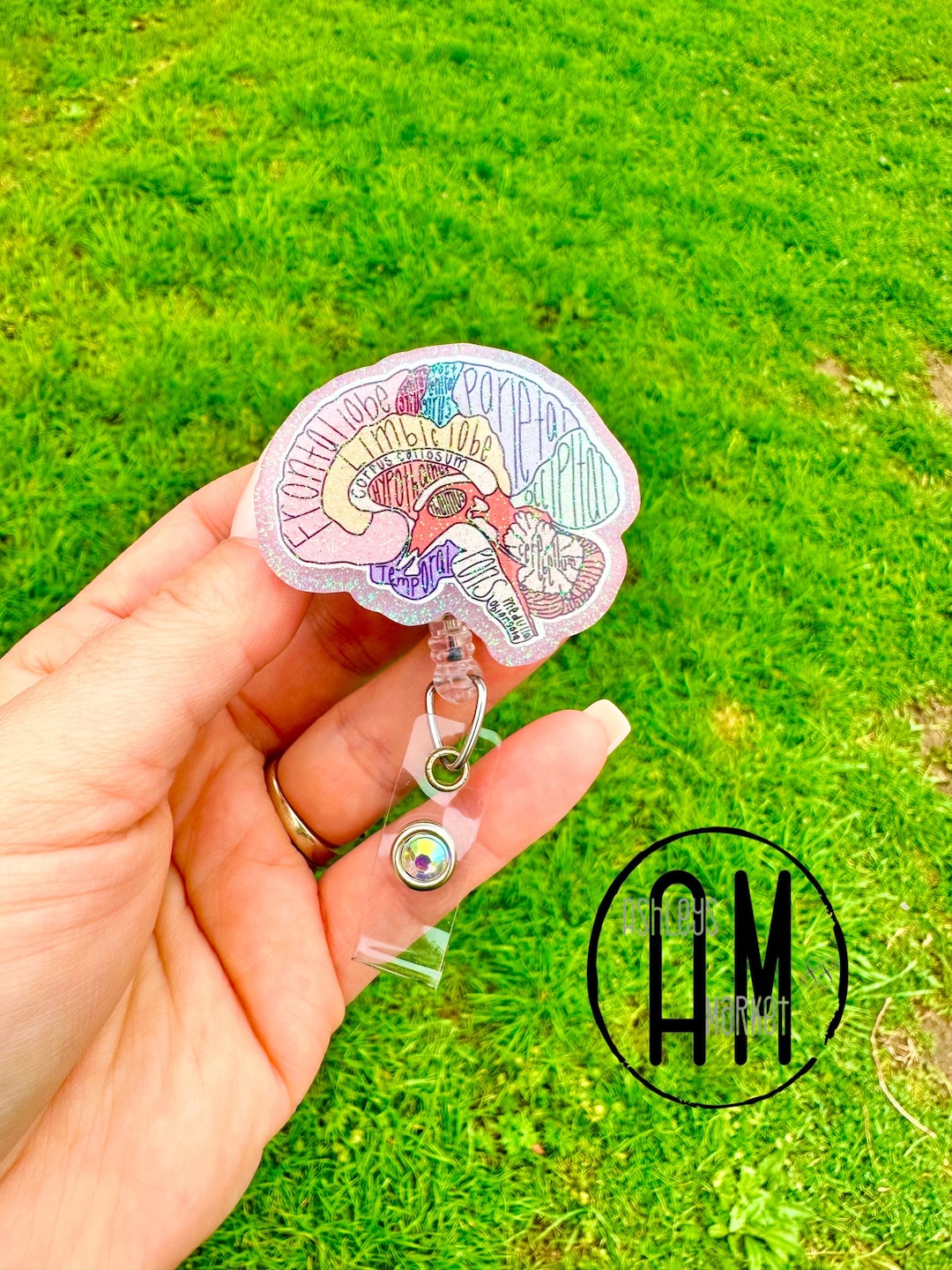 Anatomical Brain Badge Reel | Eeg Tech | Neurologist Badge | Neurology ...