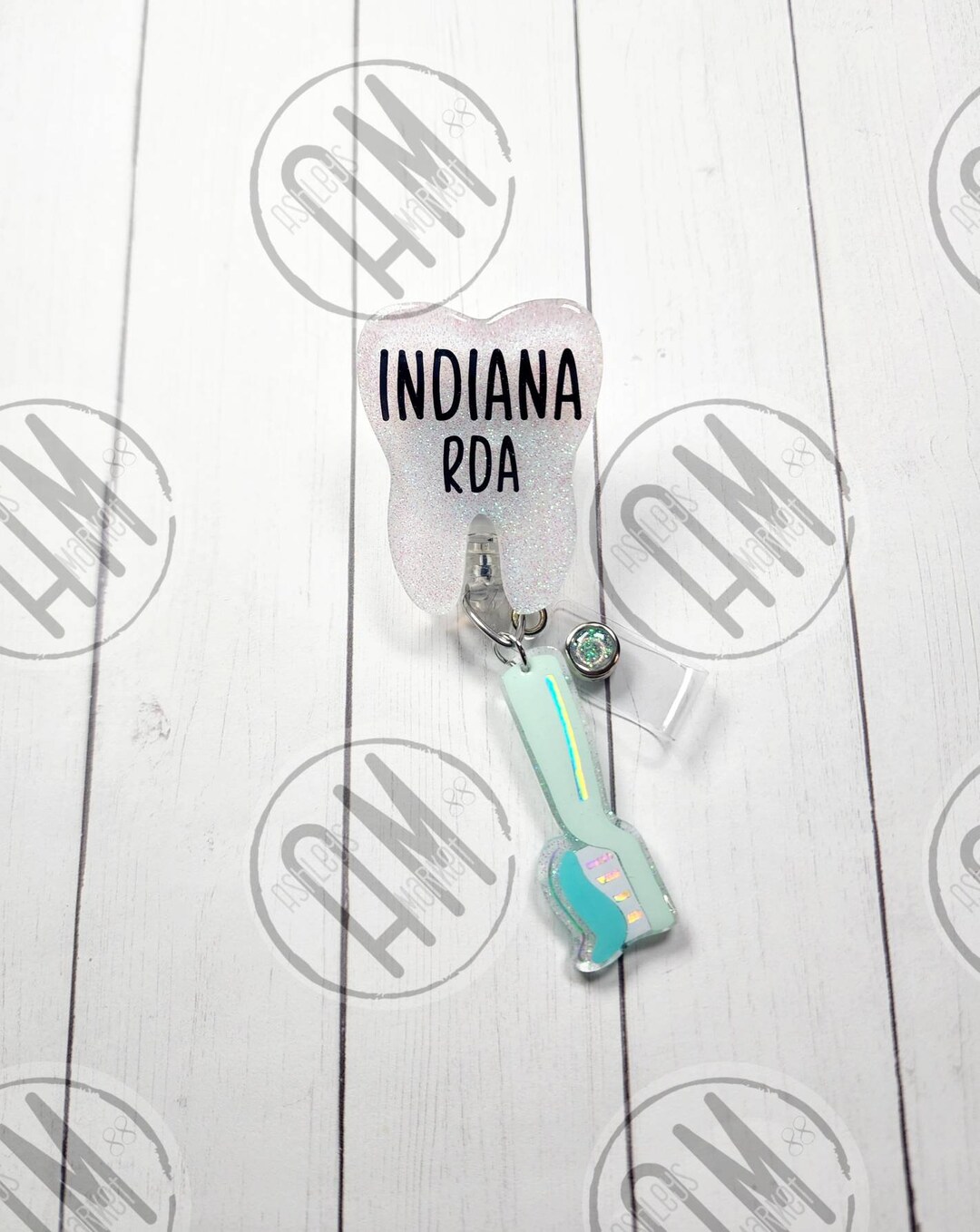 Personalized Tooth Badge Reel Dh Ldh Rda Rdh Cda Dental Assistant Badge ...