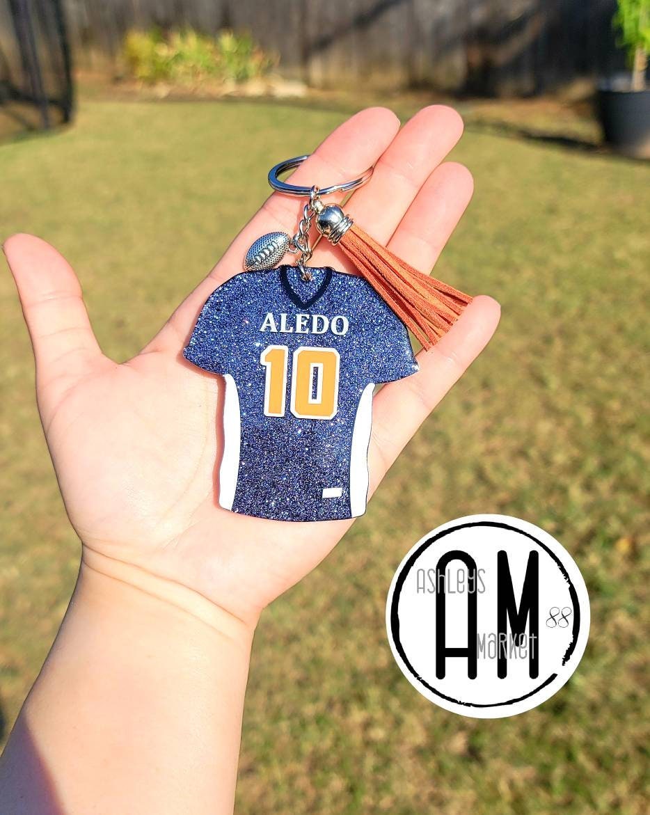 Football Jersey Keychain With Name Player Number Fall - Etsy