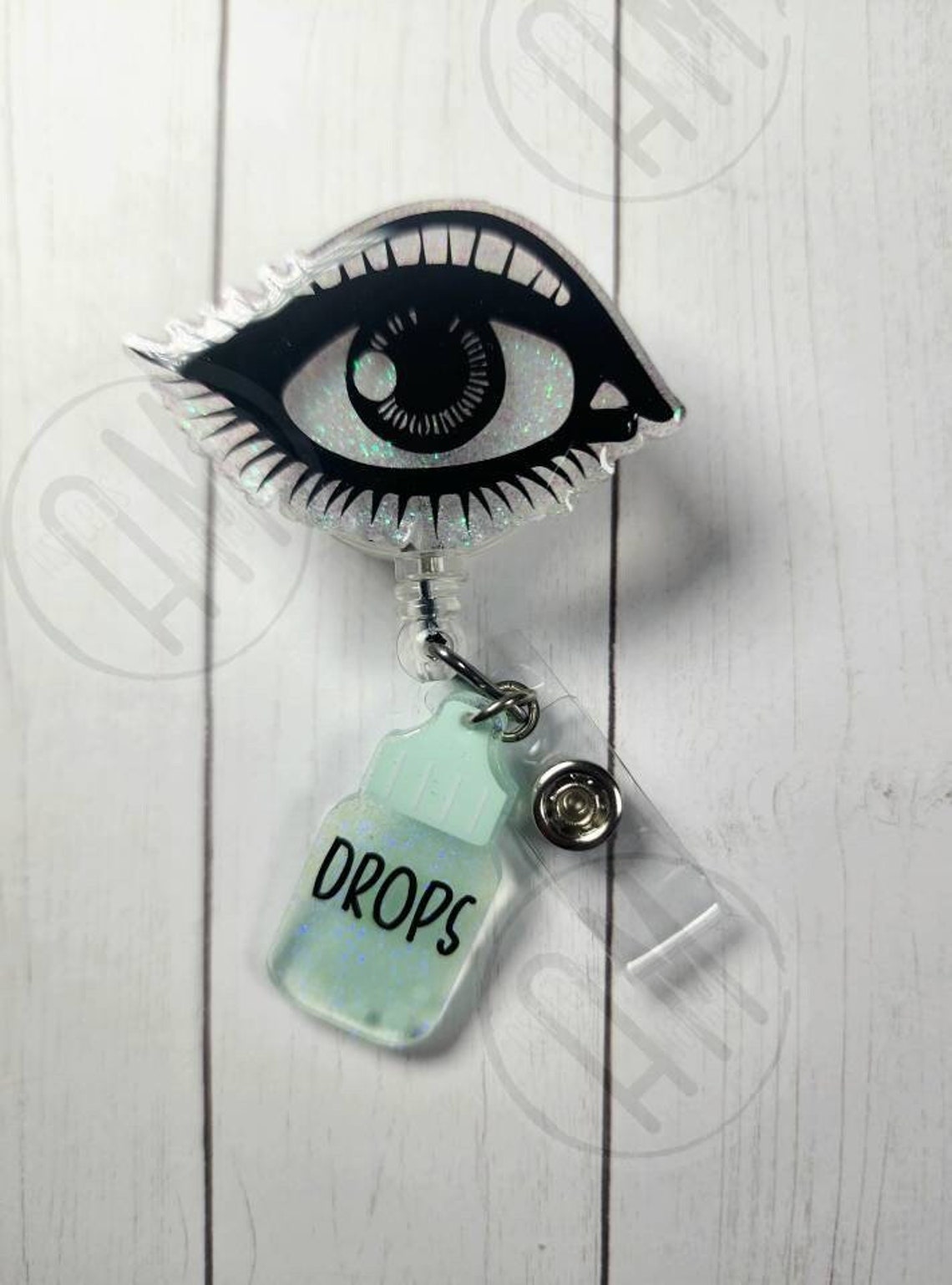 Eye With Eye Drops Badge Reel Eye Dr Badge Reel - Etsy