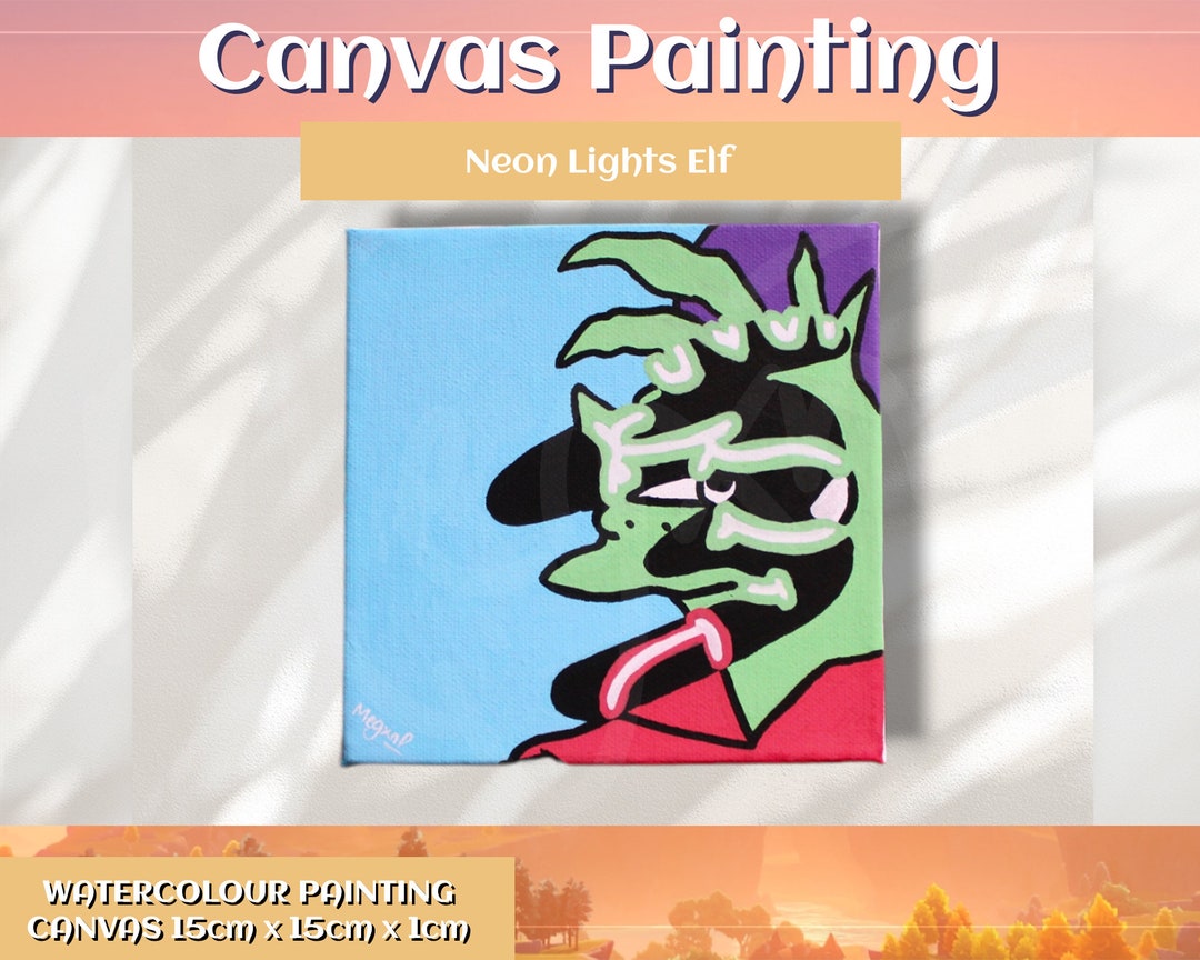 Neon Elfo || Acrylic Canvas Painting - Etsy