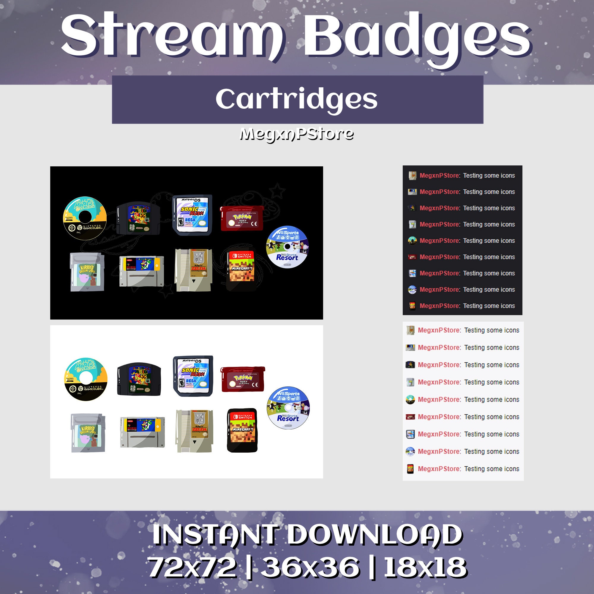 Game Cartridges Stream Badges - Etsy