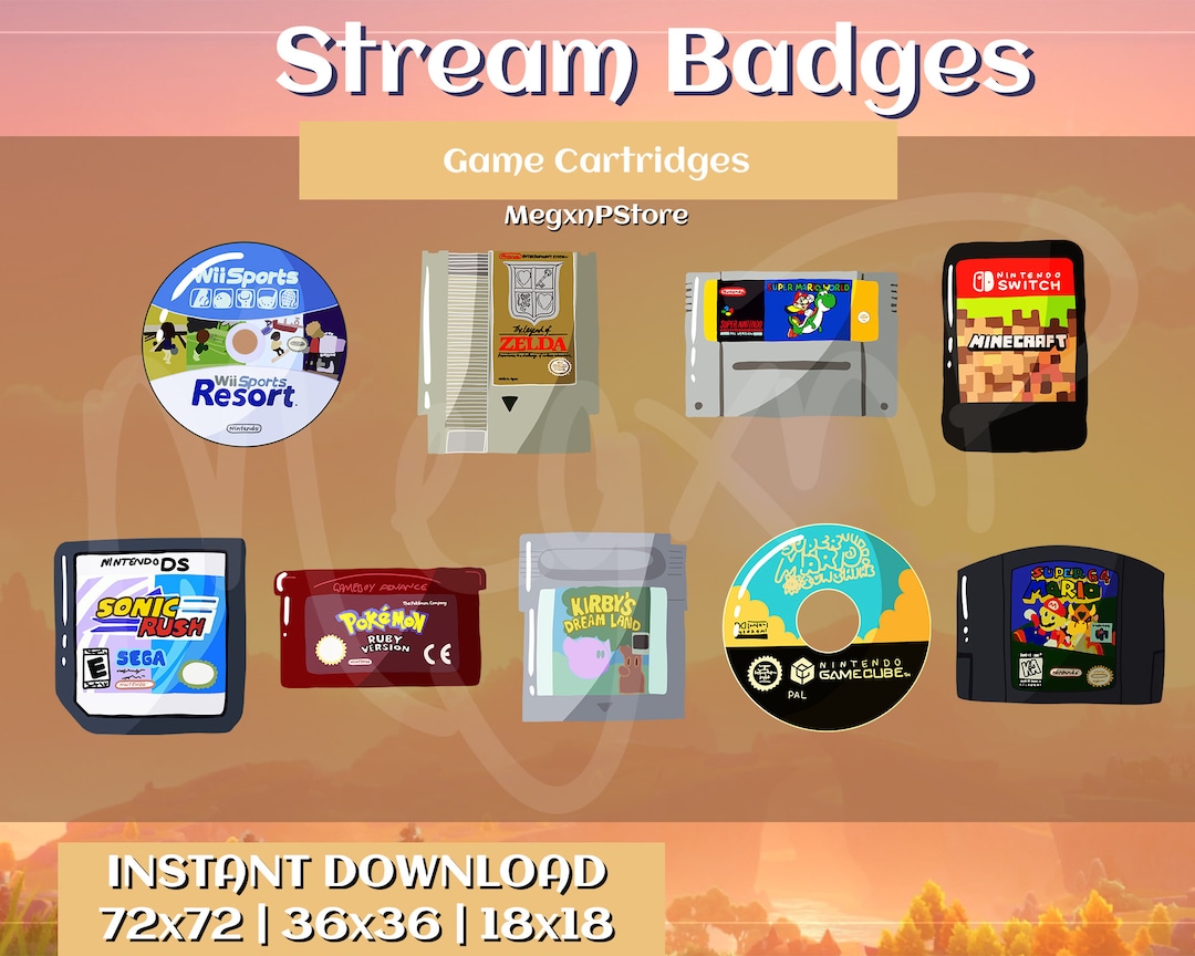 Game Cartridges || Stream Badges - Etsy