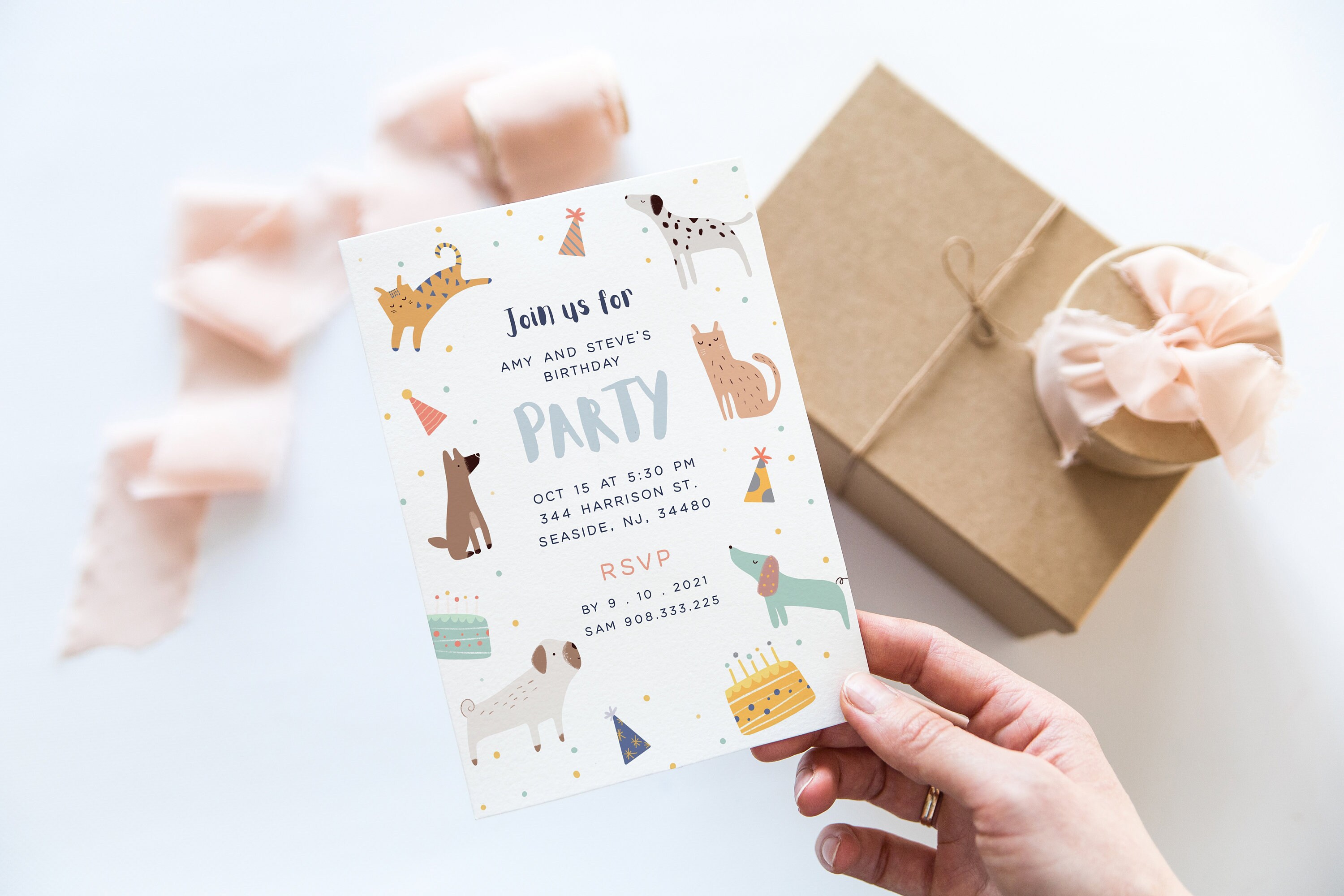 Dog Party Invite, Kids Party Invitation, Kids Party Invite, Dog Party ...