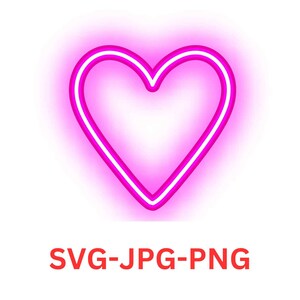 Glowing Heart SVG JPG PNG - Etsy