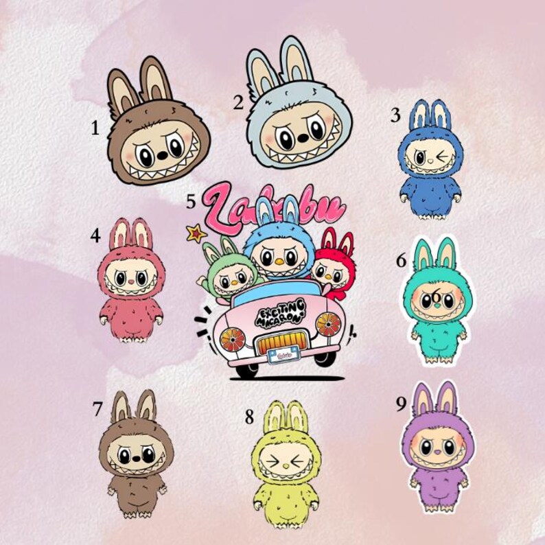 Labubu the Monsters Macaron Vinyl Sticker | Kindle Stickers | Trendy ...
