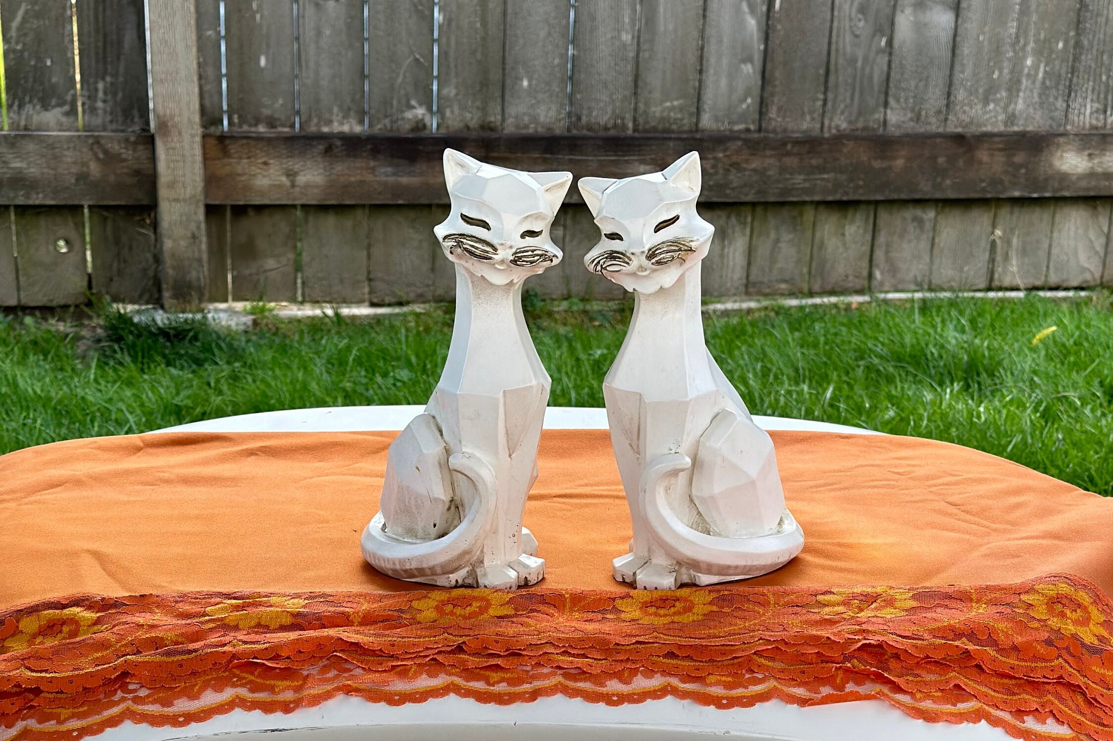 MCM Cubist Smiling Cat Figures Decor 1961 Universal Mold - Etsy