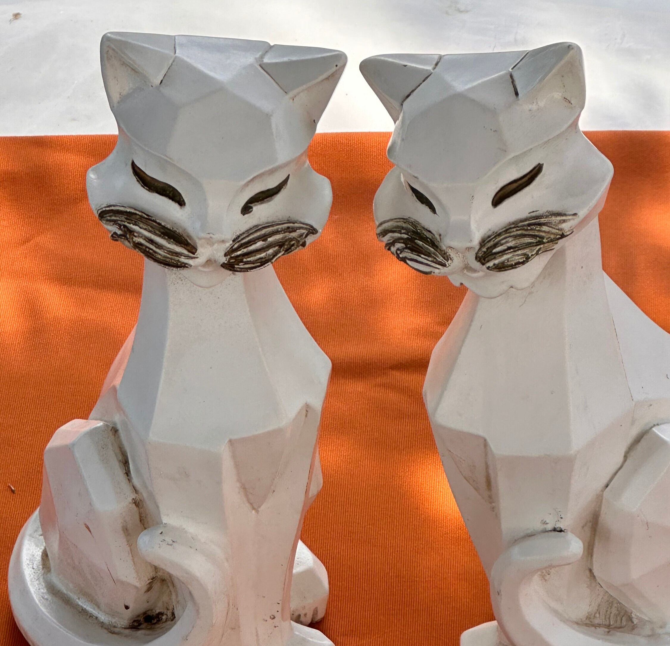 MCM Cubist Smiling Cat Figures Decor 1961 Universal Mold - Etsy