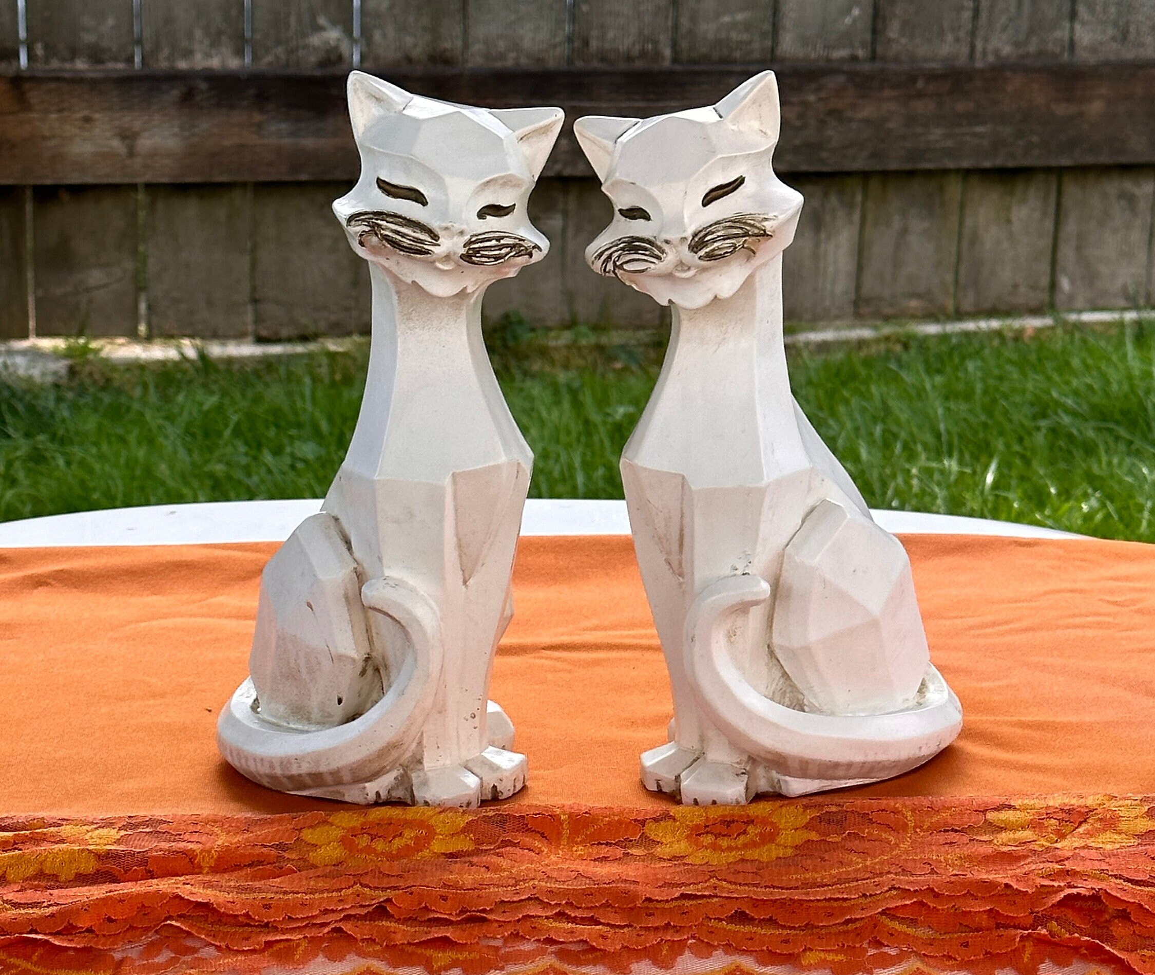 MCM Cubist Smiling Cat Figures Decor 1961 Universal Mold - Etsy