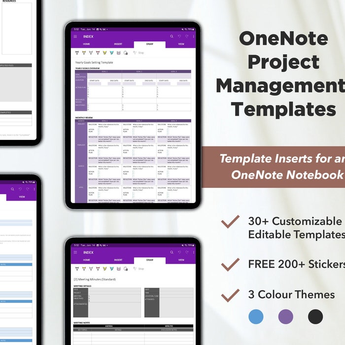 One Note Project Management Template - Etsy Canada