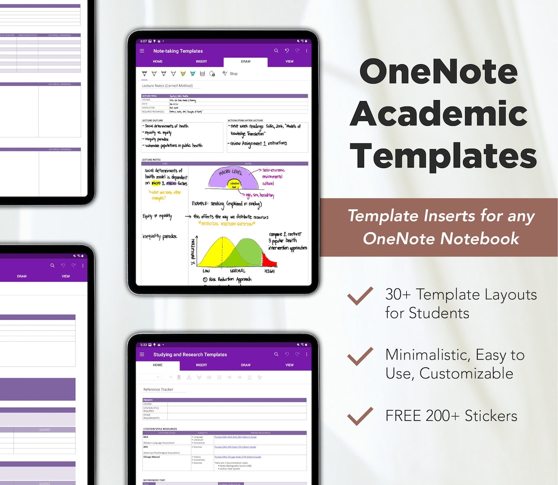 Student Planner Onenote Templates Pack One Note Academic - Etsy