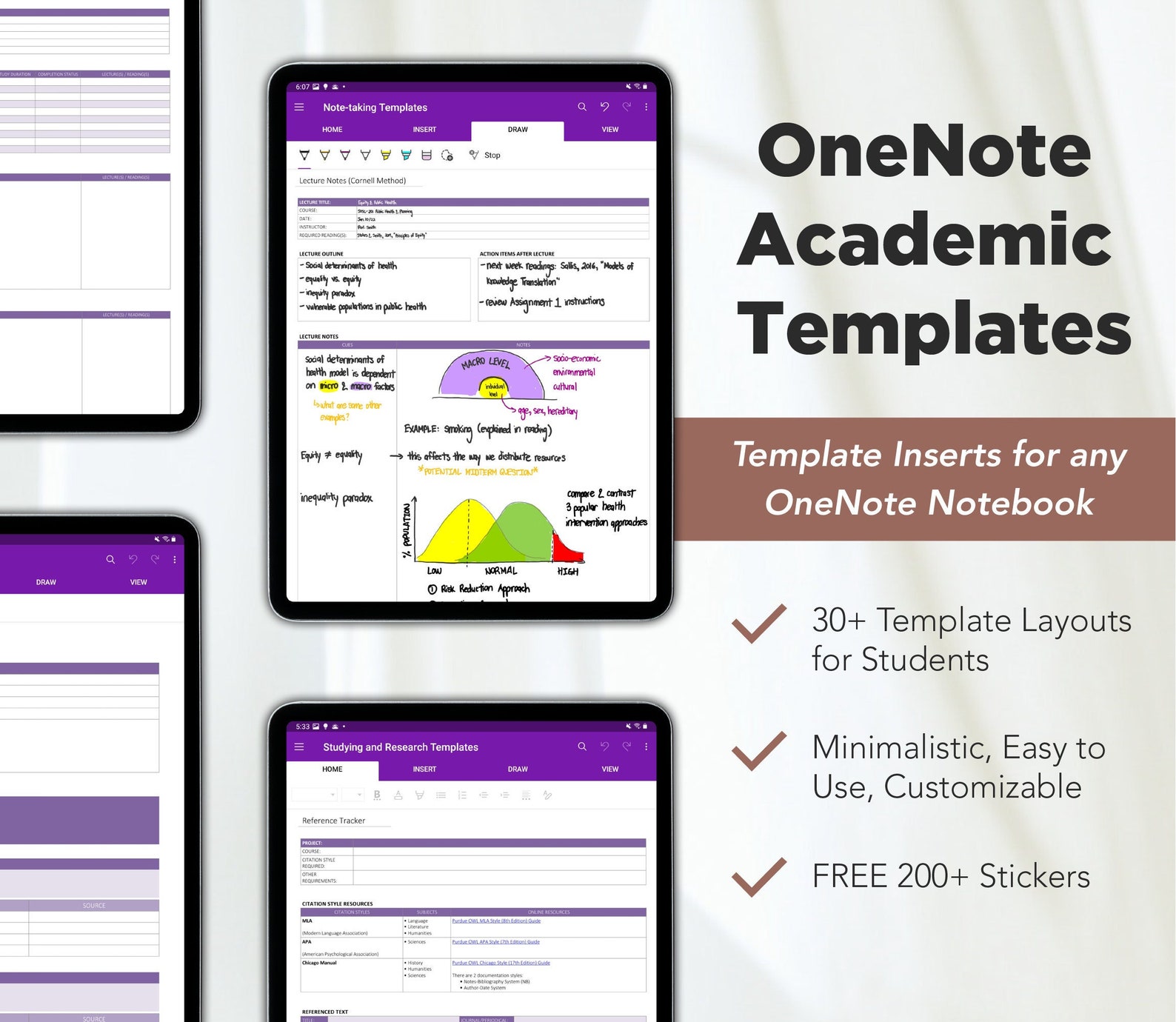 Student Planner Onenote Templates Pack, One Note Academic Templates ...