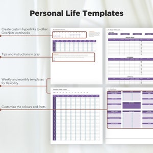 Productivity Planner & Life Planner Onenote Templates Pack, One Note ...